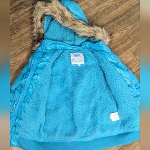 Justice | Jackets & Coats | Justice Blue Fur Lined Hood Puffer Jacket ...